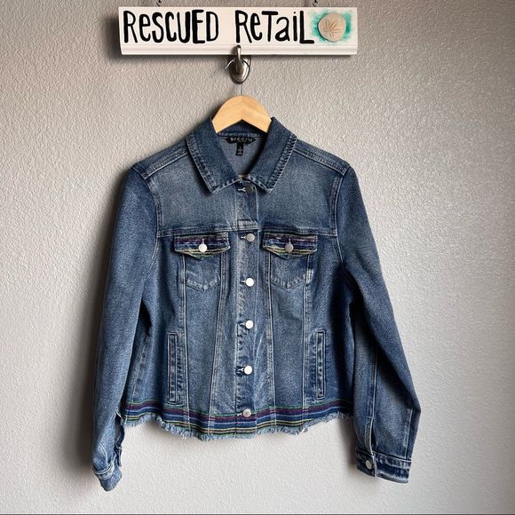 Baccini | Jackets & Coats | Baccini Denim Jacket With Embroidered ...